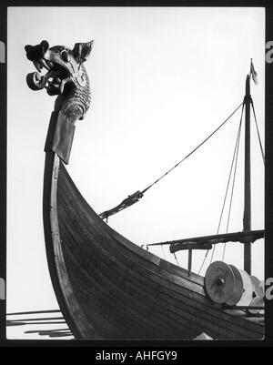 The Viking longship, Hugin, at Pegwell Bay cliff top, Cliffsend, Kent ...