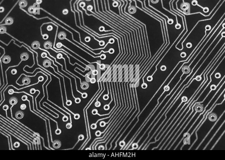 Back of Computer Motherboard Black and White Stock Photo - Alamy