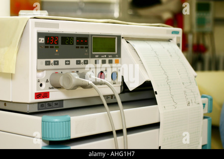 cardiotocograph, CTG, heart sound chart of an unborn child and a ...