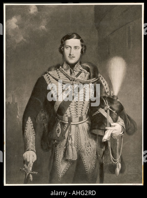 Queen Victoria and Prince Albert young twenties colour illustration ...