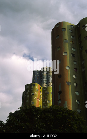 Camouflaged high rise flats at La Defense in Paris France Stock Photo ...