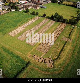Aerial view of the Welsh town Caerleon in Wales, home of the Roman ...