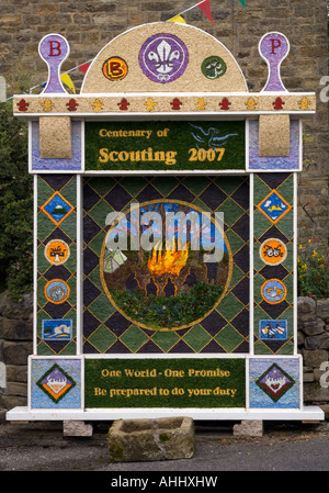eyam well dressing 2007 Stock Photo - Alamy