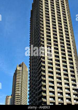 Highrise residential tower block at the Barbican Centre, London ...