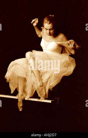 Ballerina rehearsal piano ballet dancer stage performance Stock Photo ...