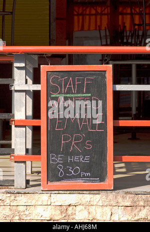 Staff wanted recruitment sign outside a restaurant in Europe Stock ...