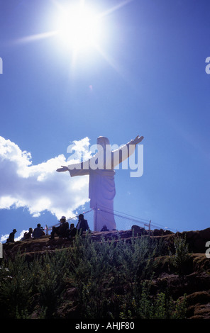 Christ the Redeemer or Cristo Blanco statue in Cuzco, Peru Stock Photo ...