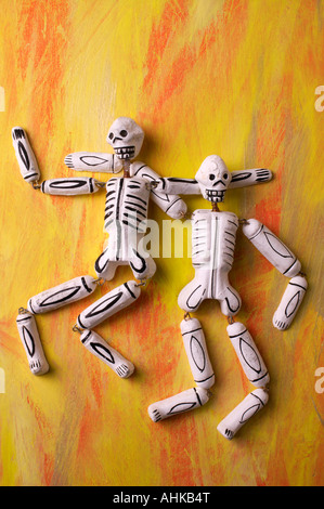Halloween Celebration with Skeletons Dancing as a Holiday Abstract ...