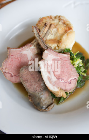 Best End of Brecon Lamb with Glamorgan Sausage Spring Greens and Cream ...