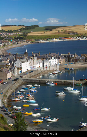 Stonehaven Aberdeenshire Scotland the harbour and colourful canoes ...