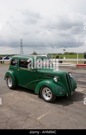 Heavily modified Ford Popular 'Pop' on start line at drag race Stock ...