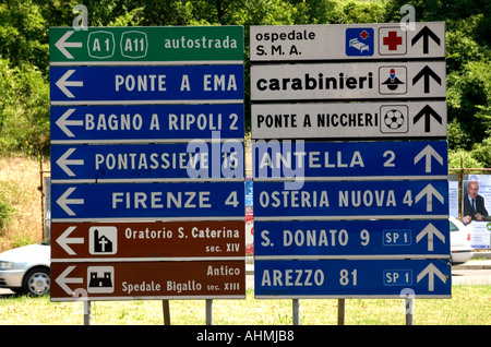 Italy tuscany Italian toll road sign Autostrada Stock Photo - Alamy