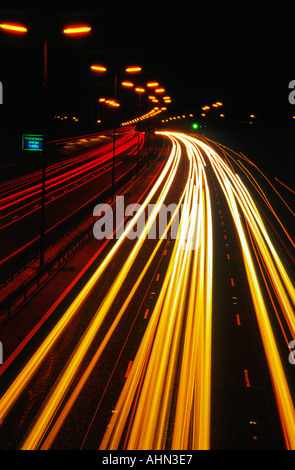 M1 motorway at night Northamptonshire England Stock Photo - Alamy