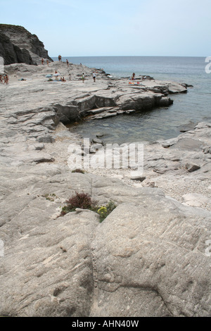View of beach at Calasetta St Antioco Sardinia Italy Stock Photo - Alamy