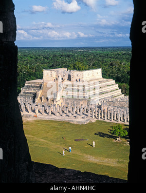 Columns in the Temple of a Thousand Warriors in Chichen Itza; Yucatan ...