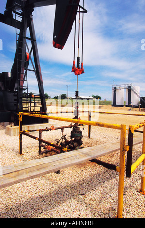The oil pump, industrial equipment. Oil field site, oil pumps are ...