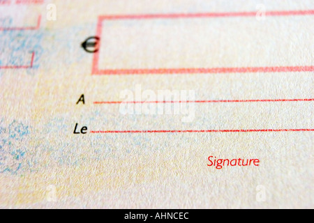 French check in euro currency Stock Photo - Alamy