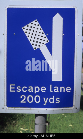 emergency escape lane warning sign in case of brake failure on steep ...