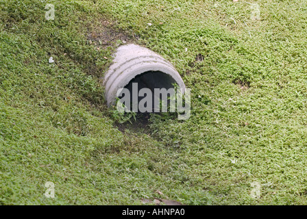 clean culvert concrete pipe drainage ditch opening water runoff Stock ...