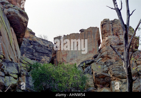Tsodilo hills, rock paintings of animals, Louvre of desert, isolated ...