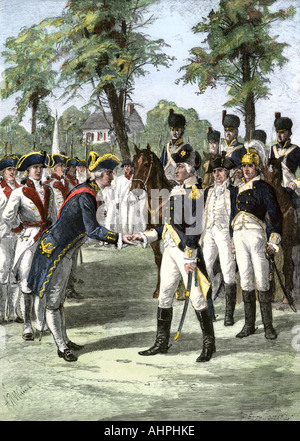 Meeting of General George Washington and General Comte Donatien de ...