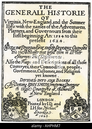 'The General History of Virginia' - by John Smith. Caption reads: 'John ...