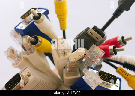 Still life of a bunch of computer cables Stock Photo - Alamy