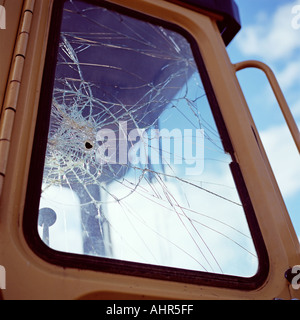 Smashed Truck Window Stock Photo - Alamy