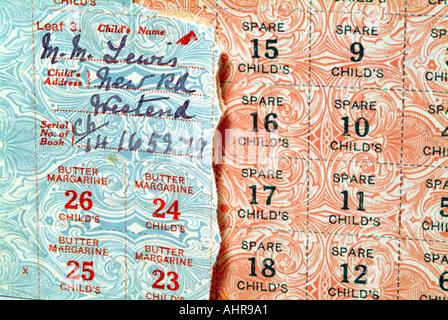 First World War Childs Ration Book issued by Ministry of Food England ...