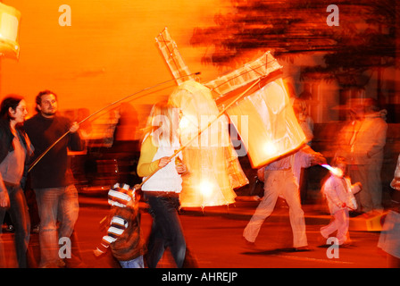 Ulverston festival annual lantern procession through the streets of the ...