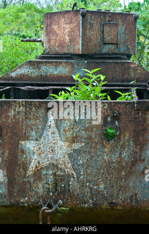 US Amphibious Landing Tank Relic Peleliu Republic of Palau Stock Photo ...