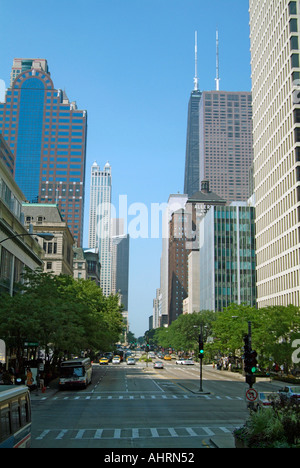 The magnificent mile shopping district in downtown Chicago Illinois ...