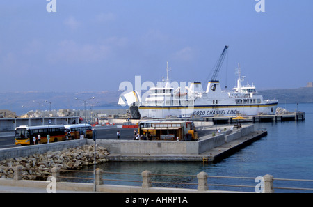 Vehicle ferry arriving at port, Gozo Channel Line Ferries, Mgarr ferry ...