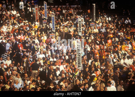 State delegations and signs at the 2000 Democratic Convention at the ...