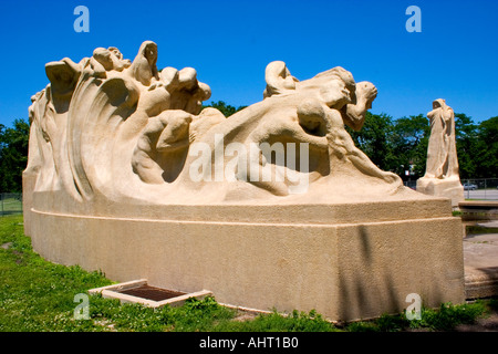 The Fountain of Time, by sculpture Lorado Taft sits at the western edge ...