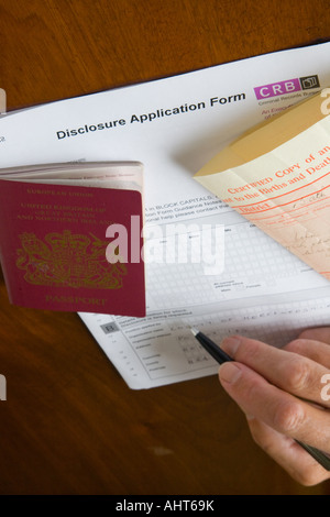 CRB Disclosure Application Form with Passport and Birth certificate ...