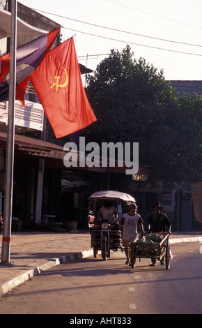 Laos Vientiane Lao Communist Party Flag Stock Photo - Alamy