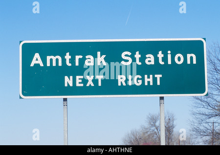 A sign that reads ?Amtrak Station Stock Photo - Alamy