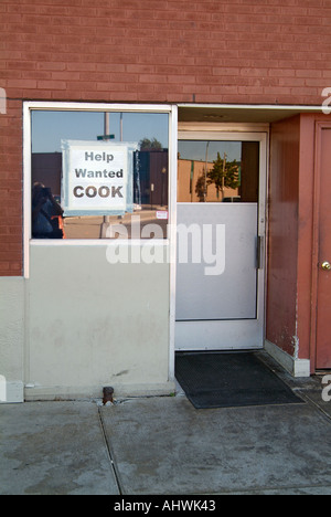 restaurant Help Wanted sign in the Little Tokyo District in downtown ...