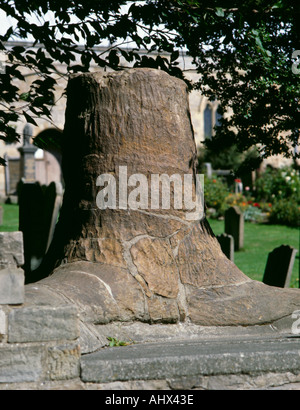 Fossil tree at the church of St Thomas, Stanhope, Weardale, north east ...