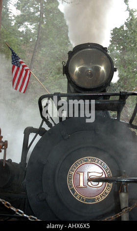 Steam locomotive on the Yosemite Mountain Sugar Pine Railroad outside ...