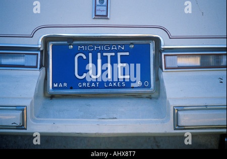 Vanity License Plate Michigan Stock Photo - Alamy