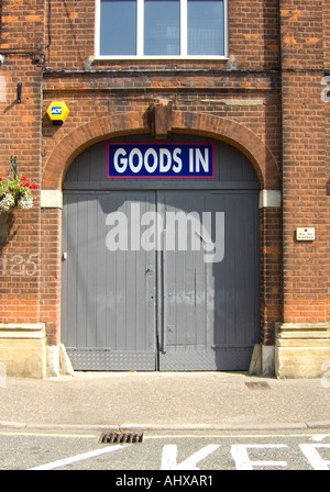 Goods Entrance Sign above Loading Door of Small Town Supermarket UK ...