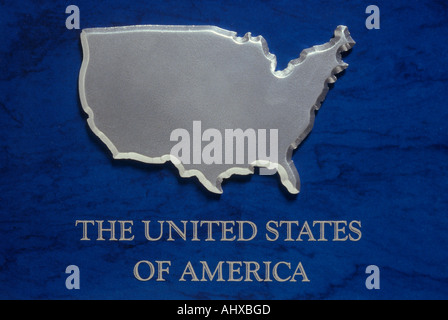 Silver Map of USA 2 Stock Photo - Alamy