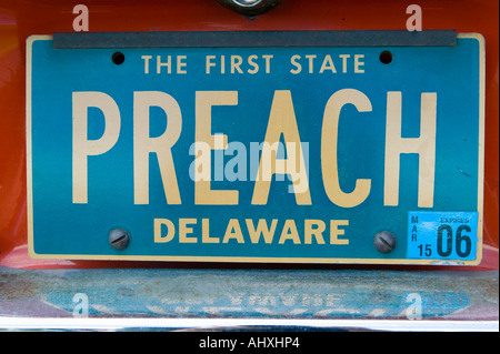 Vanity License Plate Delaware Stock Photo - Alamy