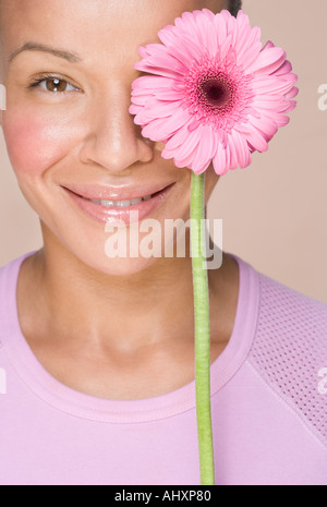 Woman Smiling Happiness Cover Eye Playful Lemon Portrait Stock Photo ...