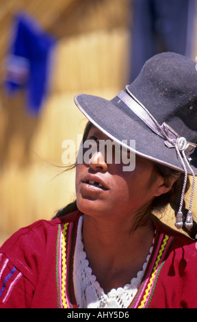Woman. Titicaca lake. Peru Stock Photo - Alamy
