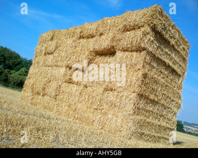 Traditional square style English haystack Stock Photo - Alamy
