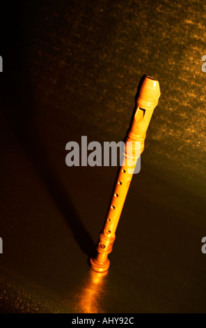 Side lit recorder on plain textured background Stock Photo - Alamy