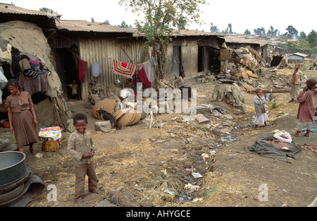 Poor housing Addis Ababa Ethiopia Africa Stock Photo - Alamy